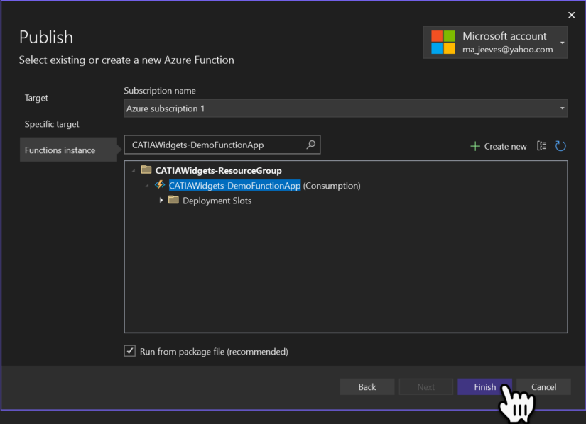 Creating an Azure Function With Visual Studio – CatiaWidgets2023